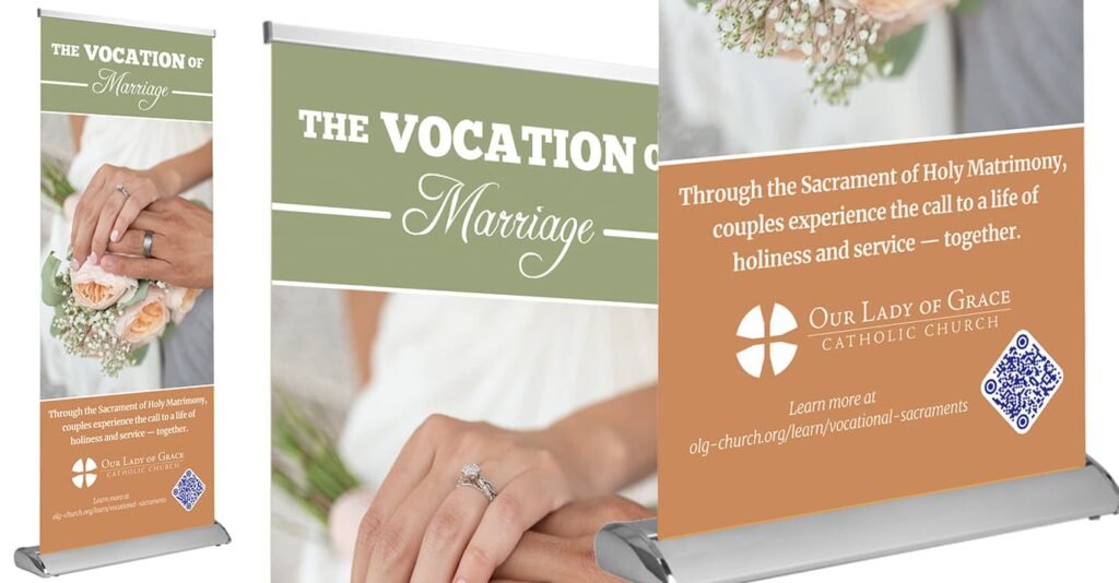 Vocation of Marriage, Customizable Standing Banner with Premium Base ...